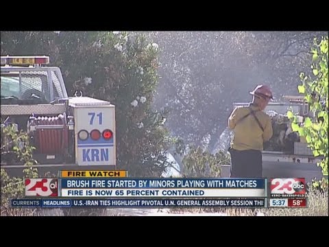 Brush Fire started by minors Playing with matches
