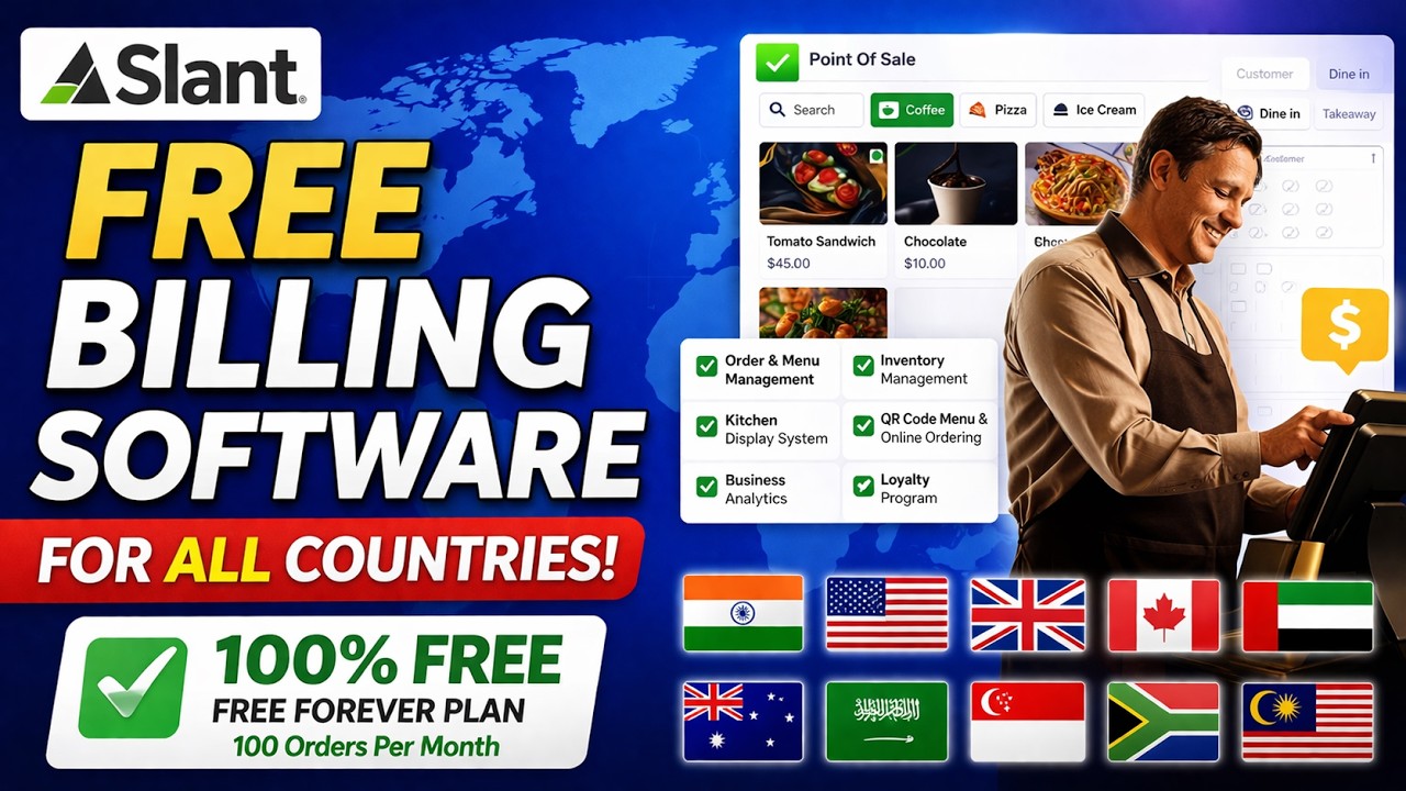 100% Free BillingSoftware | Works in All Countries | Slant POS