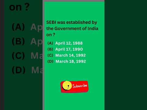 SEBI was established by the Government of India on? #viral #sebi #mcqs #knowledge #shorts #economics