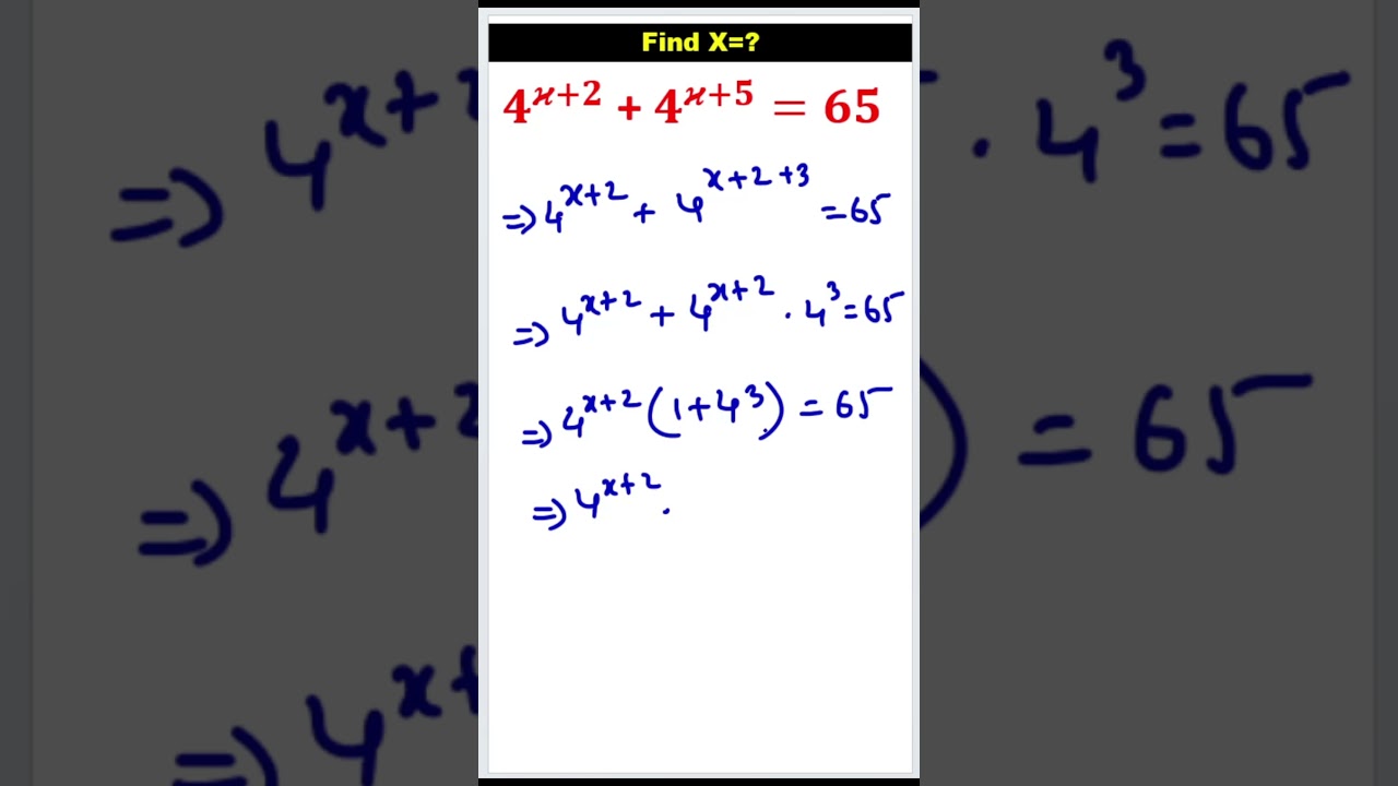 A Nice math Olympiad Exponential Problem #short #olympiad #mathematics #maths #exponents