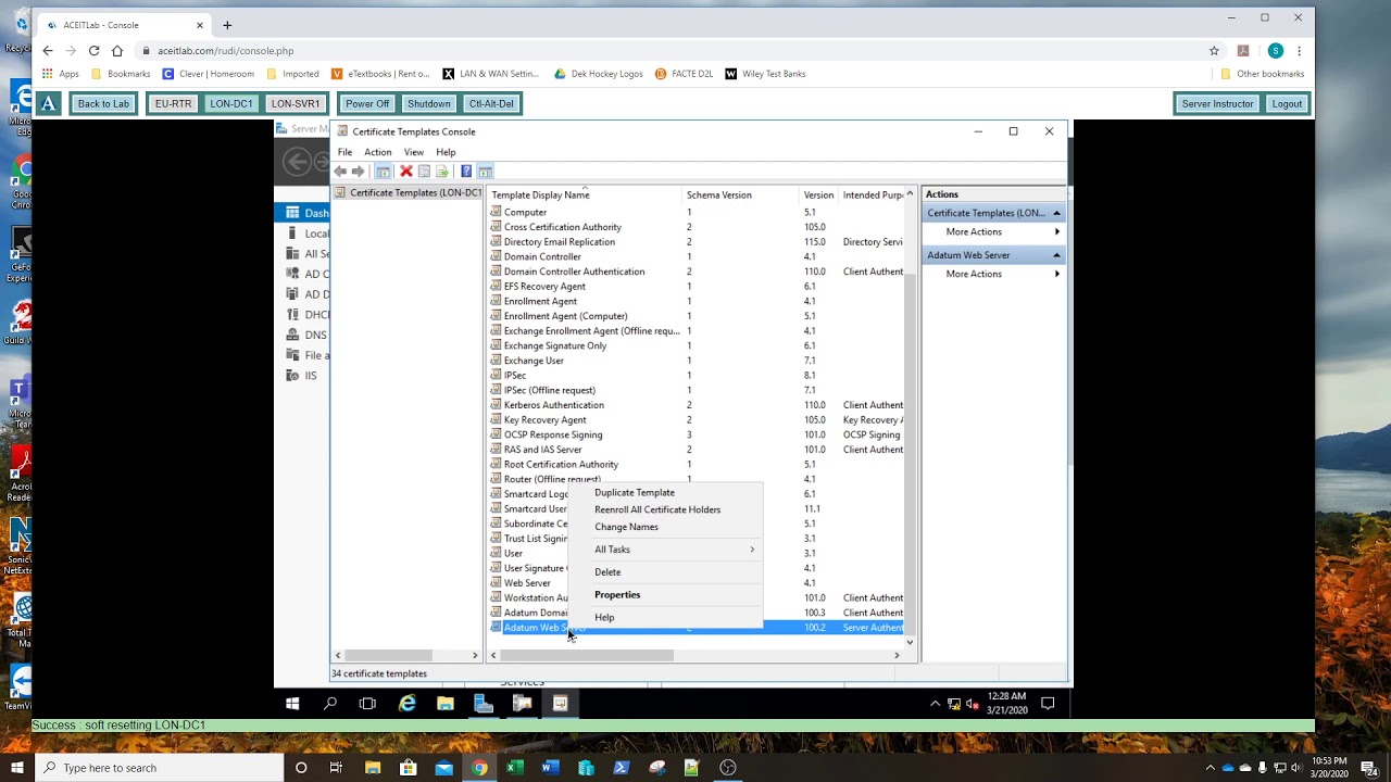 70-741 Lab Prep 2 - Installing and Configuring a Certification Authority on Windows Server 2016