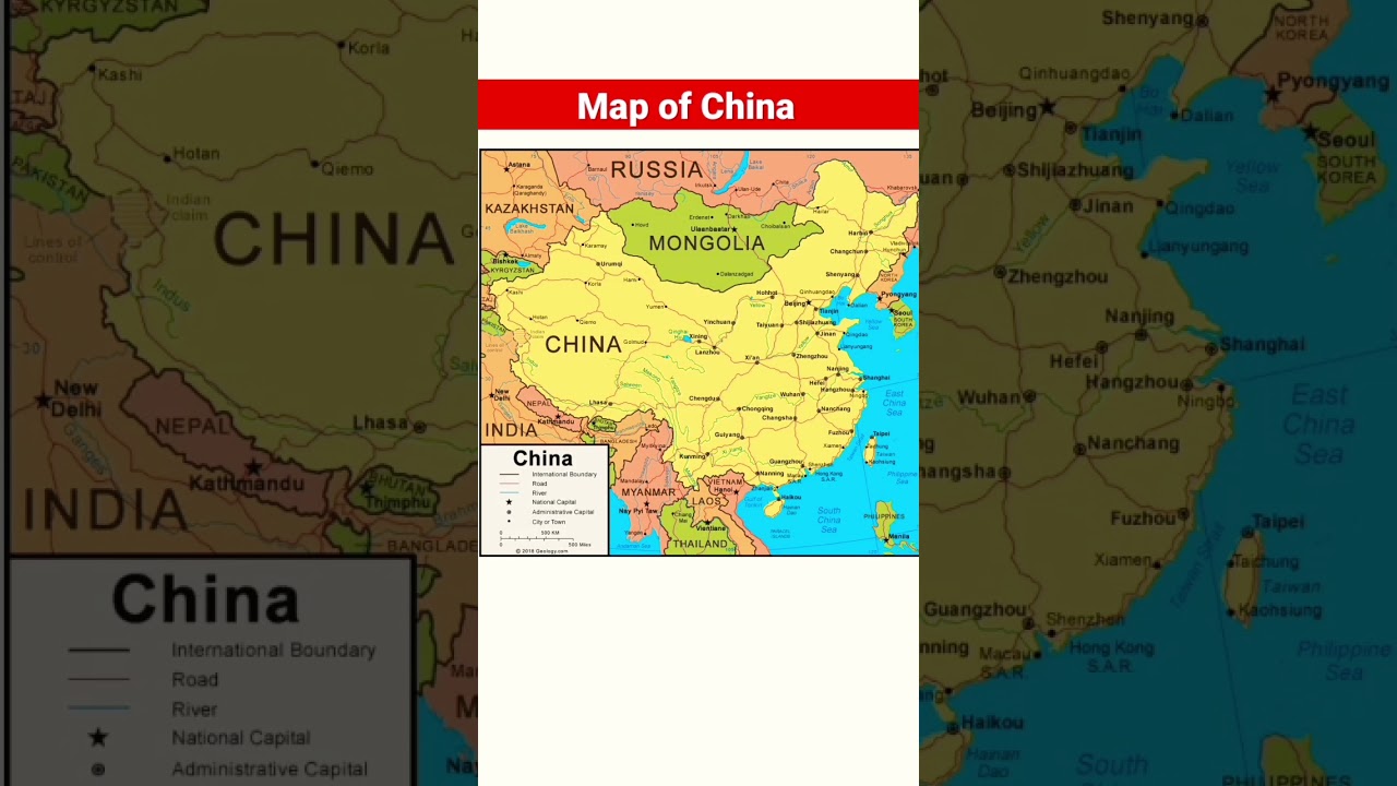 Map of China | #china #map #shorts