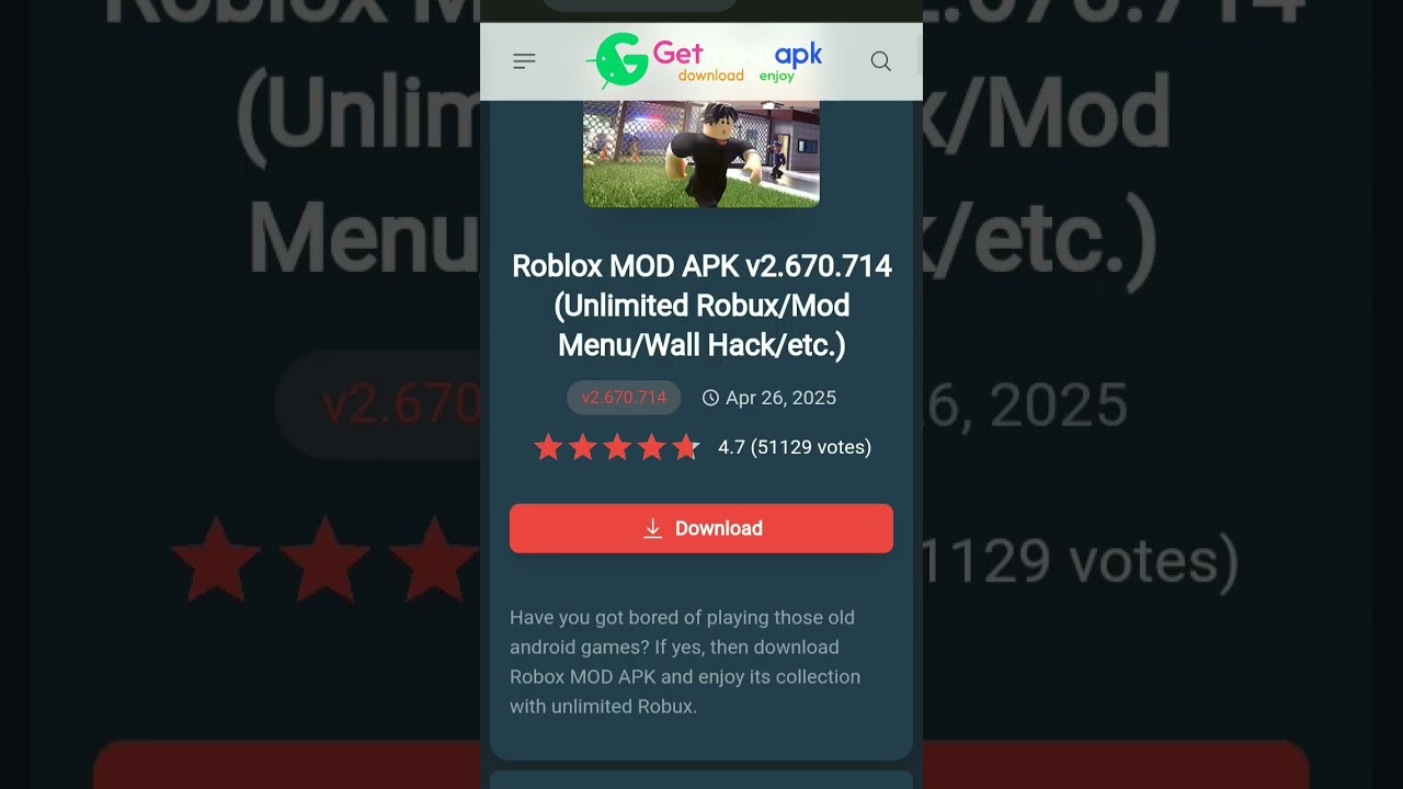 Roblox mod APK modded by Getmodsapk and ENJOY!!!!!