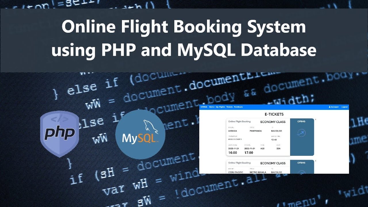 Online Flight Booking Management System using PHP and MySQL DEMO