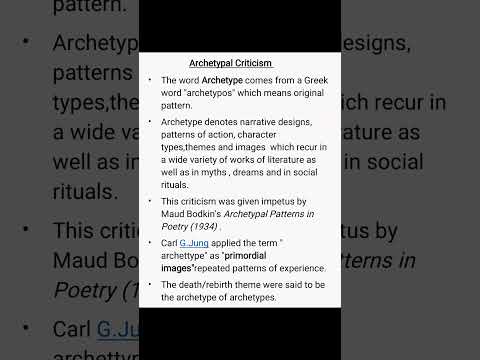 Archetypal criticism #english Literary Criticism