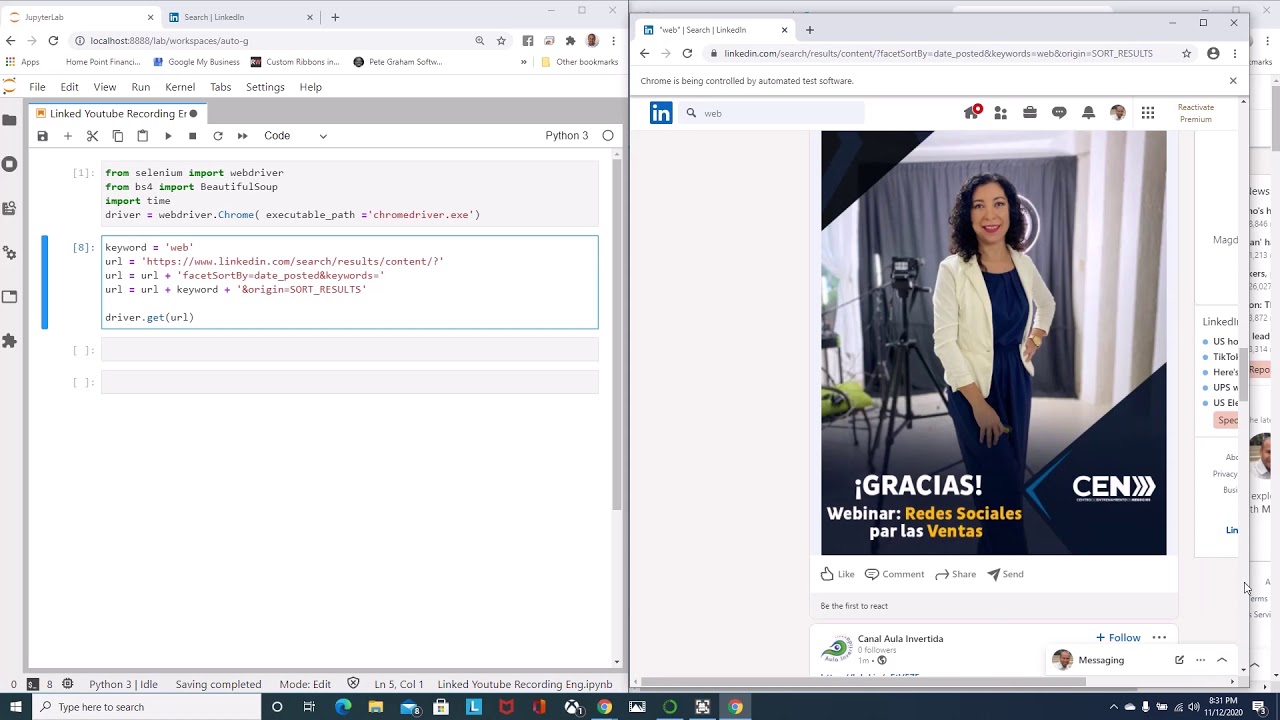Python Linkedin Webscrape Part 1