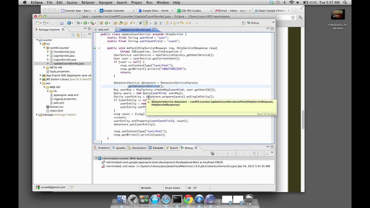 GAE Counter Application in Java