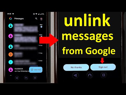 How to unlink messages from Google account
