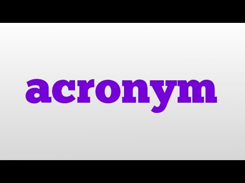 acronym meaning and pronunciation