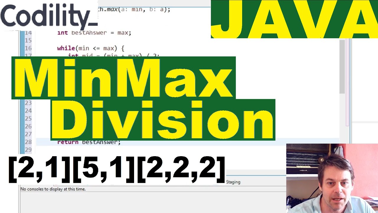 Codility MinMaxDivision solution