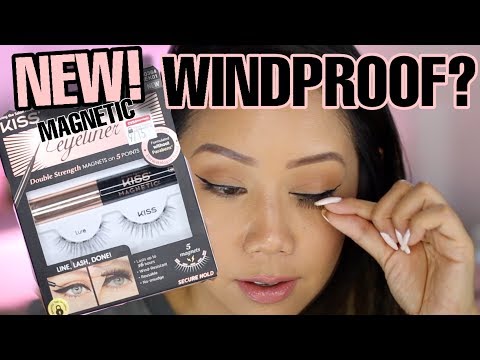 KISS MAGNETIC EYELINER AND LASHES REVIEW(IS IT REALLY WINDPROOF?)NEW KISS MAGNETIC EYELINER & LASHES