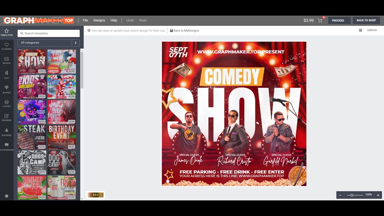 Post Maker Comedy Show Template