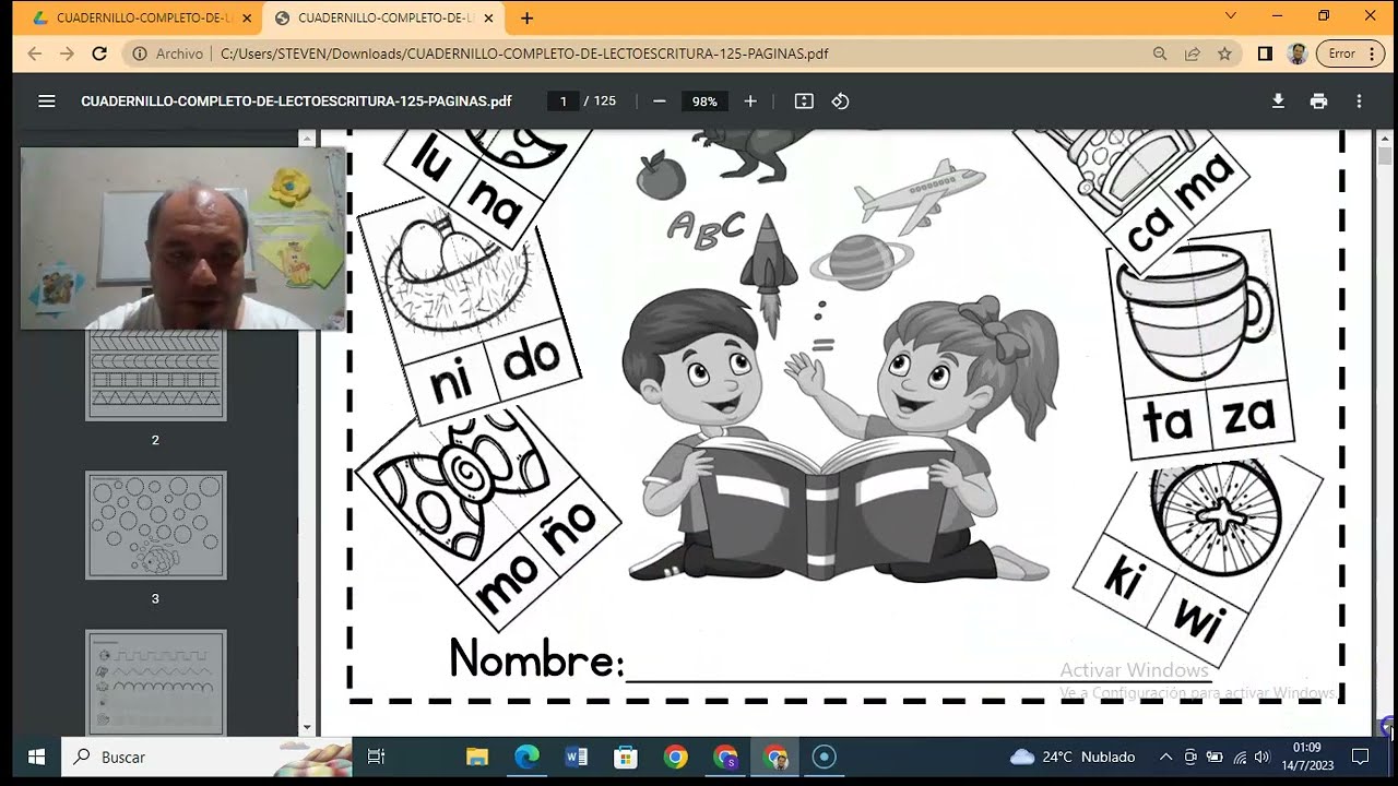 Cuadernillo para repasar la lecto escritura