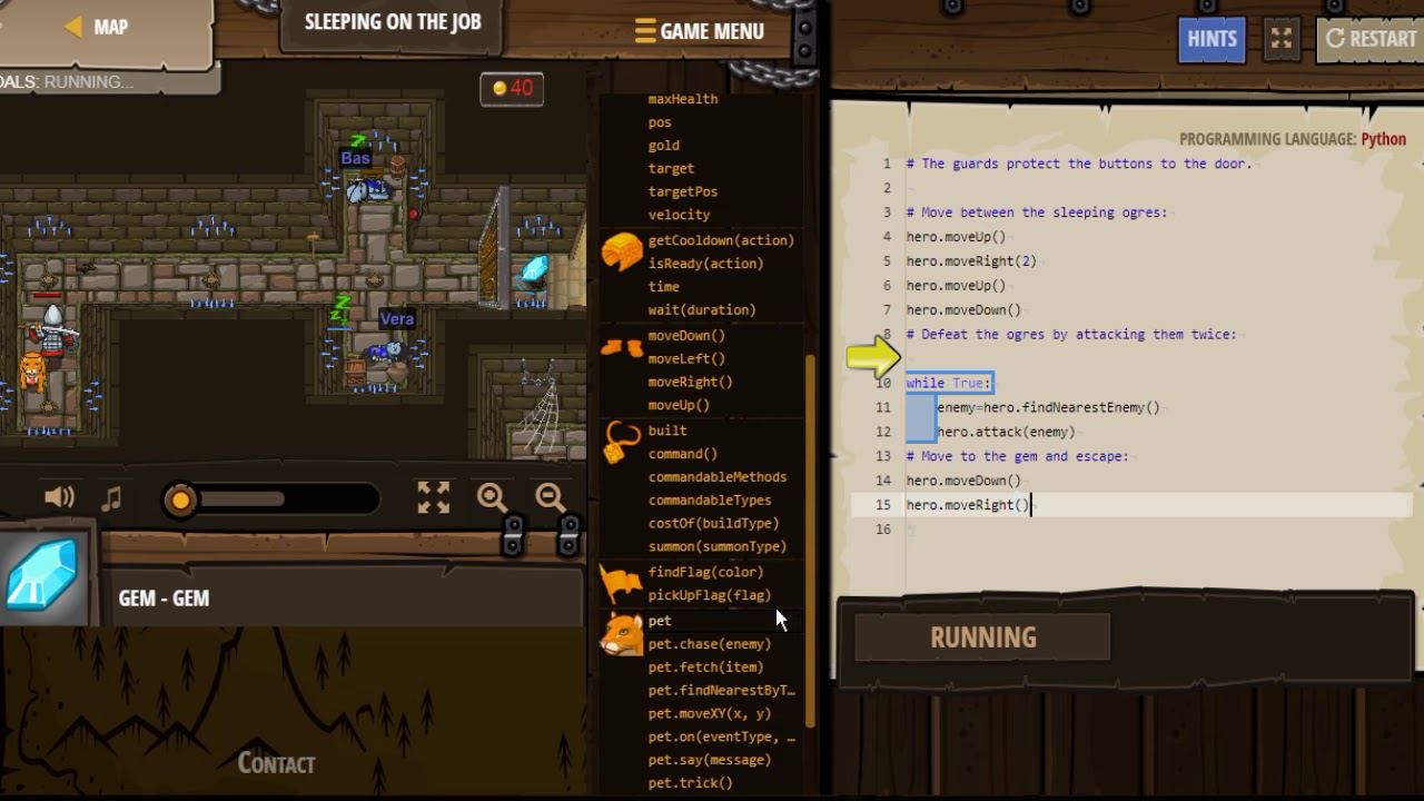 CodeCombat. Python solution.  Kithgard Dungeon