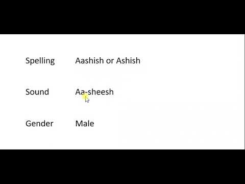 Pronunciation of common Indian names - Aashish/Ashish