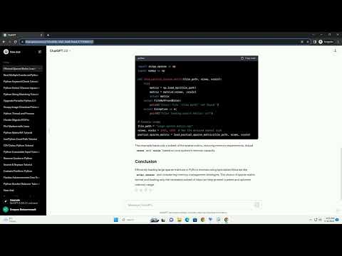 Loading a large sparse martix in Python crashes