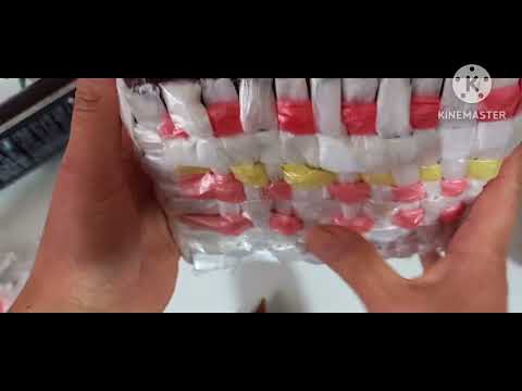 Cesto Portapapel hecho con bolsas (organizador)