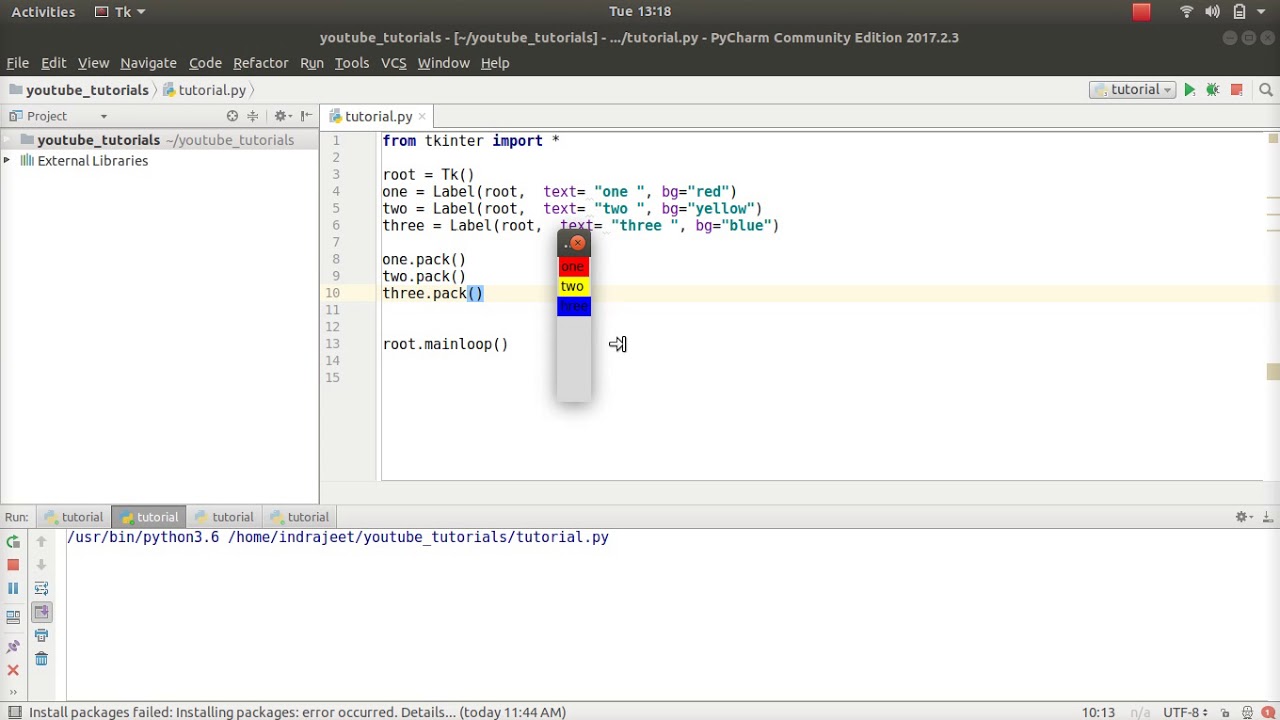 Python GUI Tutorial -  3 -  Fitting widgets in your layout