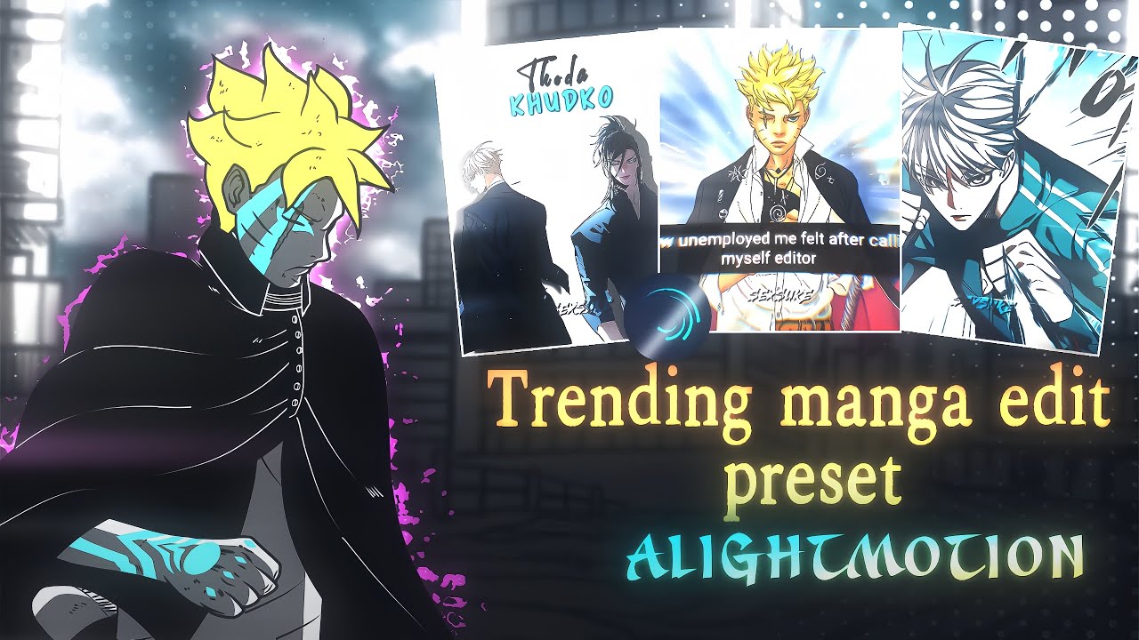 +4 trending Manga edit presets [XML and Audio+qr] |[Alightmotion]