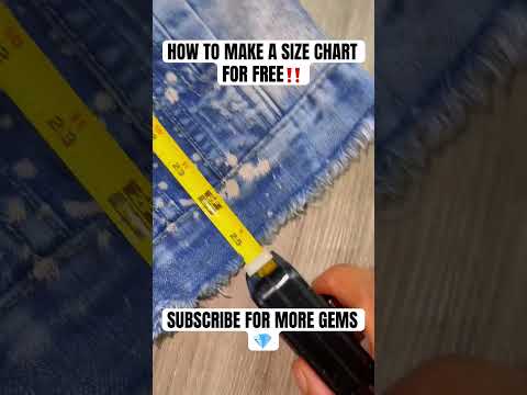 HOW TO MAKE A SIZE CHART FOR FREE‼️💎 #clothingbrandtips #droppinggems