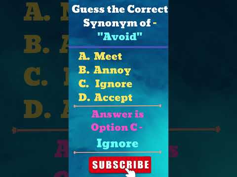 Guess the Synonyms of - "Avoid" #shorts #youtubeshorts #shortsvideo