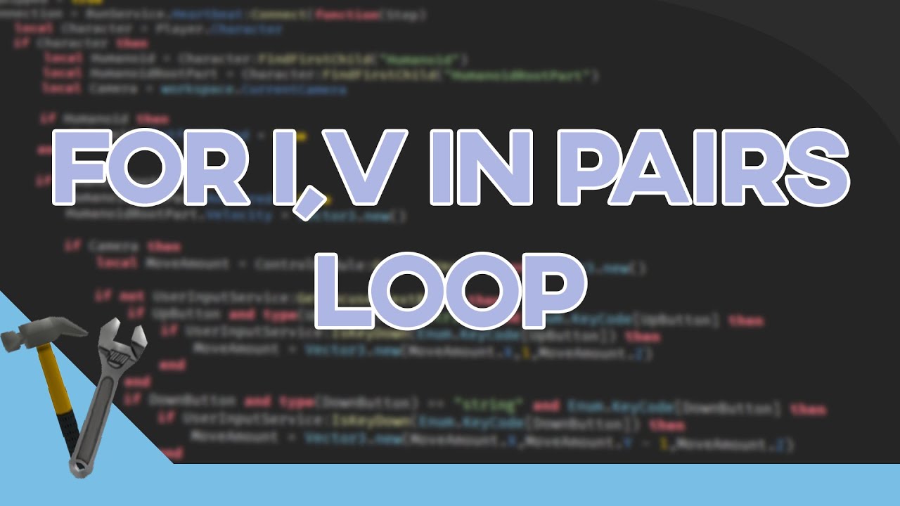 For i,v Loops | Roblox Studio Scripting Series