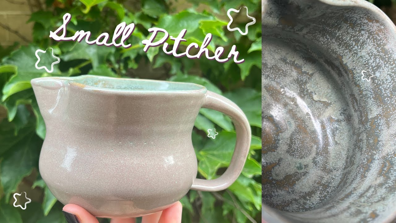 Making a Tiny Pitcher with a Really Cool Interior Glaze and a Squared Handle | Pottery by Sara