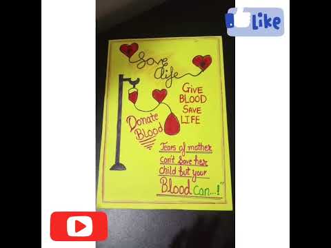 Easy poster making on blood donor day/world blood donor day #shorts
