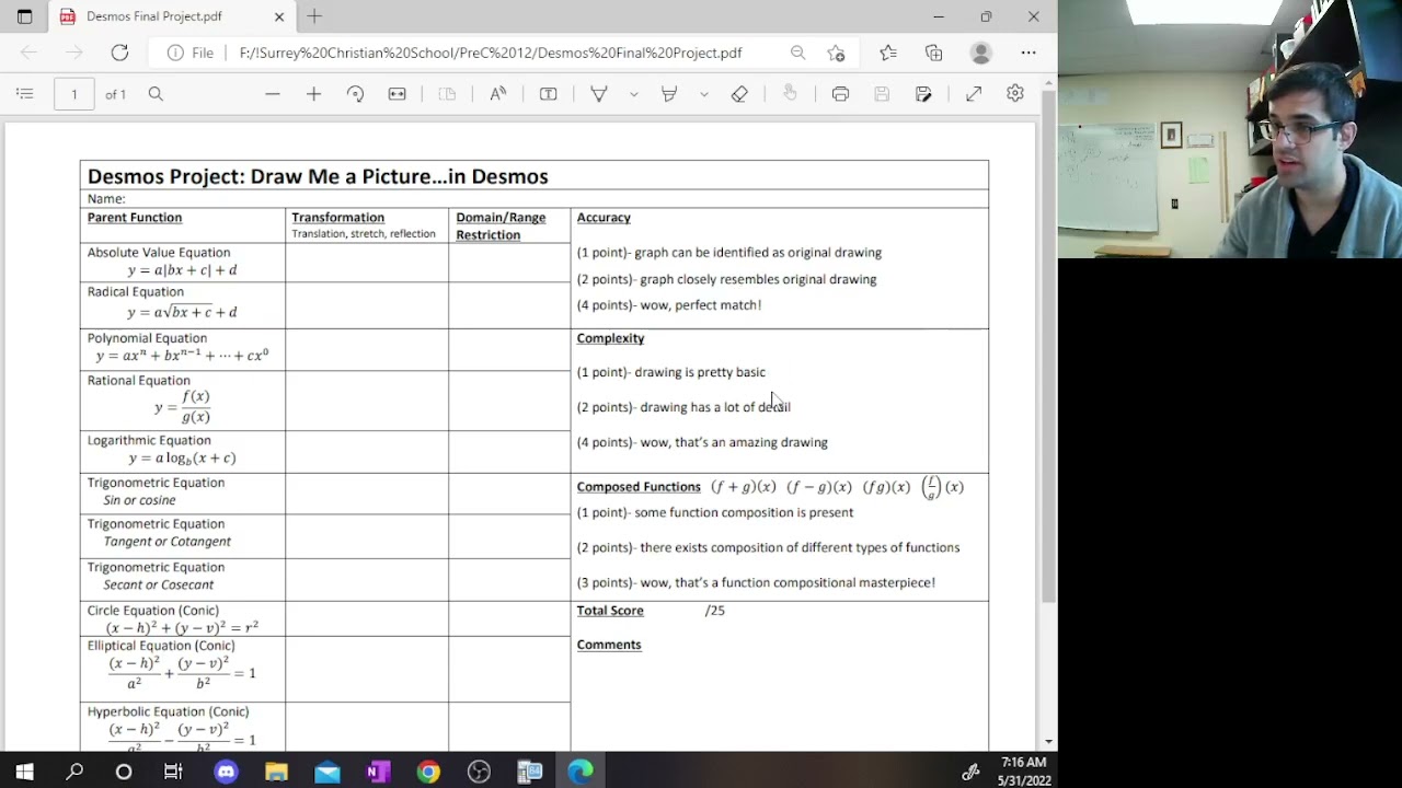 Precalculus 12 Desmos Project