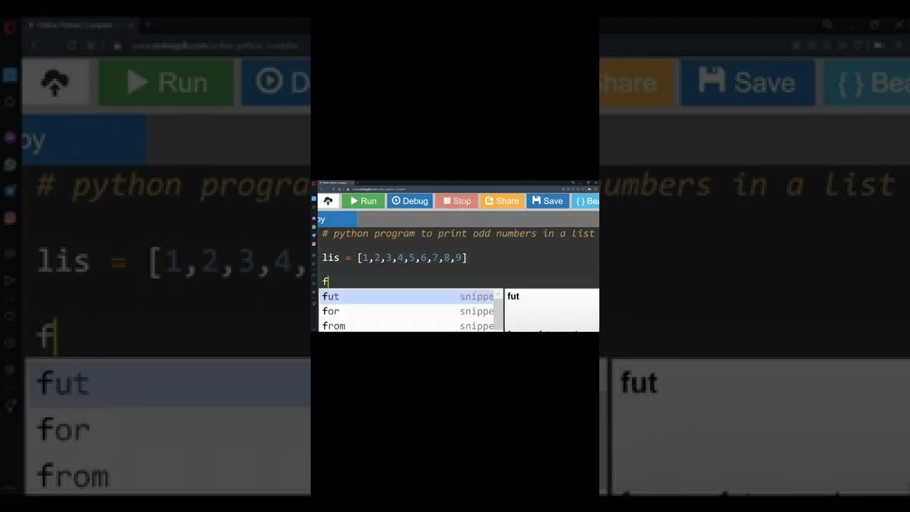 Python program to print odd numbers in a List