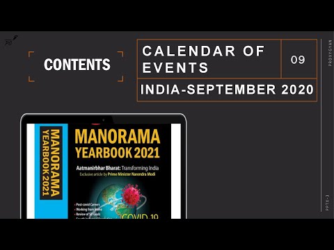Manorama Yearbook 2021 | Calendar Of The Events | September-2020 Important Events | Proxy Gyan