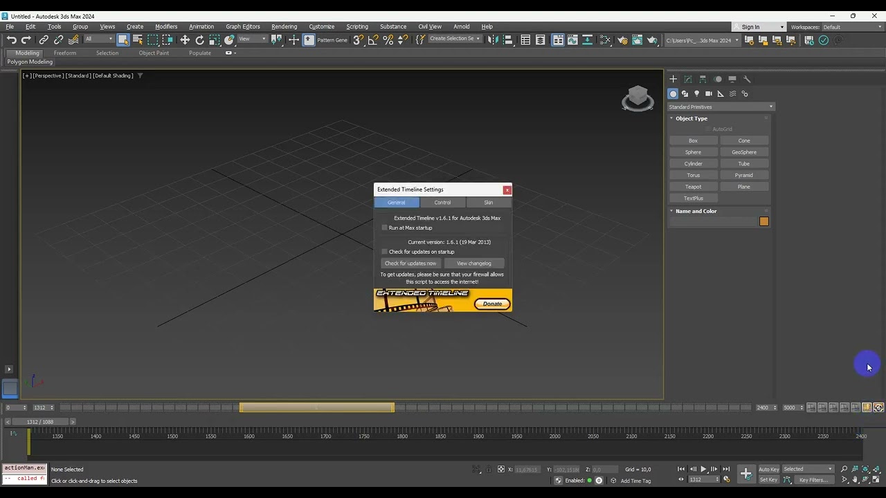 Extended Timeline 3ds Max Script