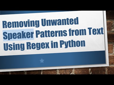 Removing Unwanted Speaker Patterns from Text Using Regex in Python
