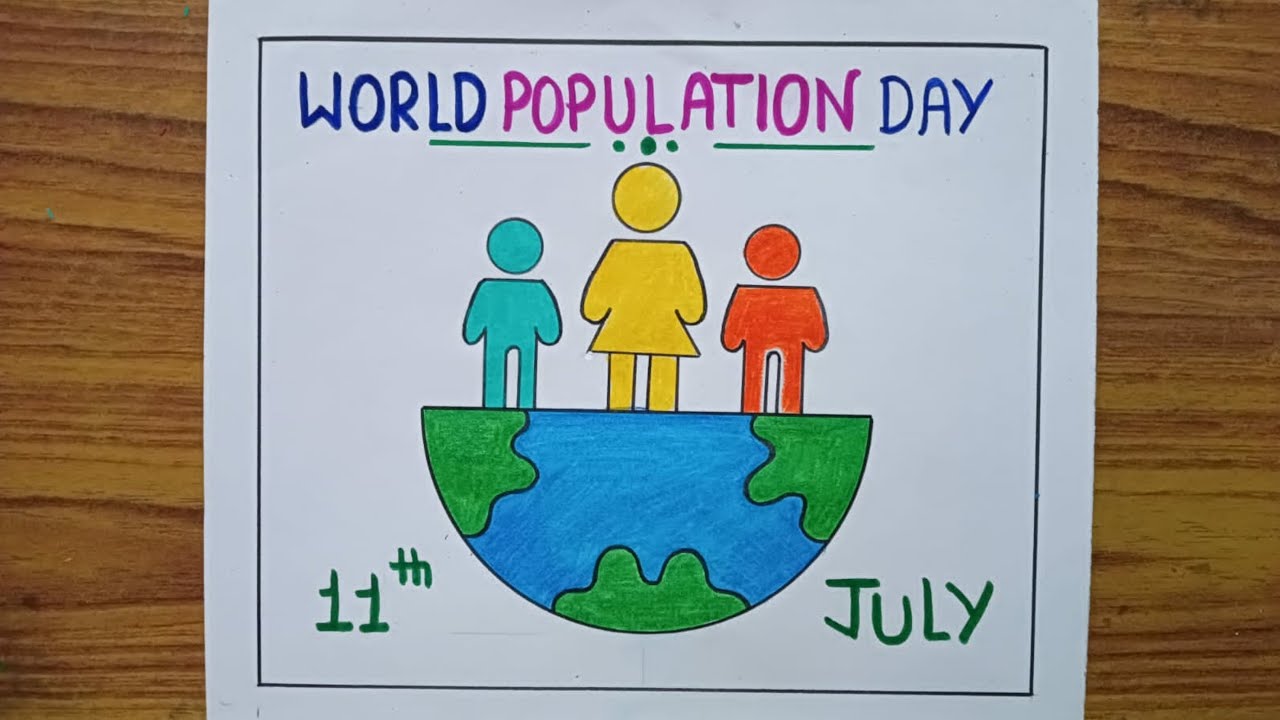 World Population Day Easy Drawing / World Population Day Poster / Easy World Population Day Drawing