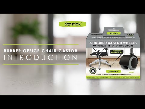PROTECT FLOORS FROM OFFICE CHAIR WHEELS: Slipstick Rubber Castor Wheels - No More Mats 2" 50mm Dia