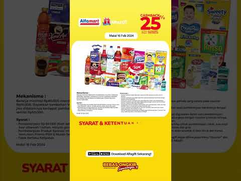 Cashbacknya 25% Alfamart! Buruan Belanja!!