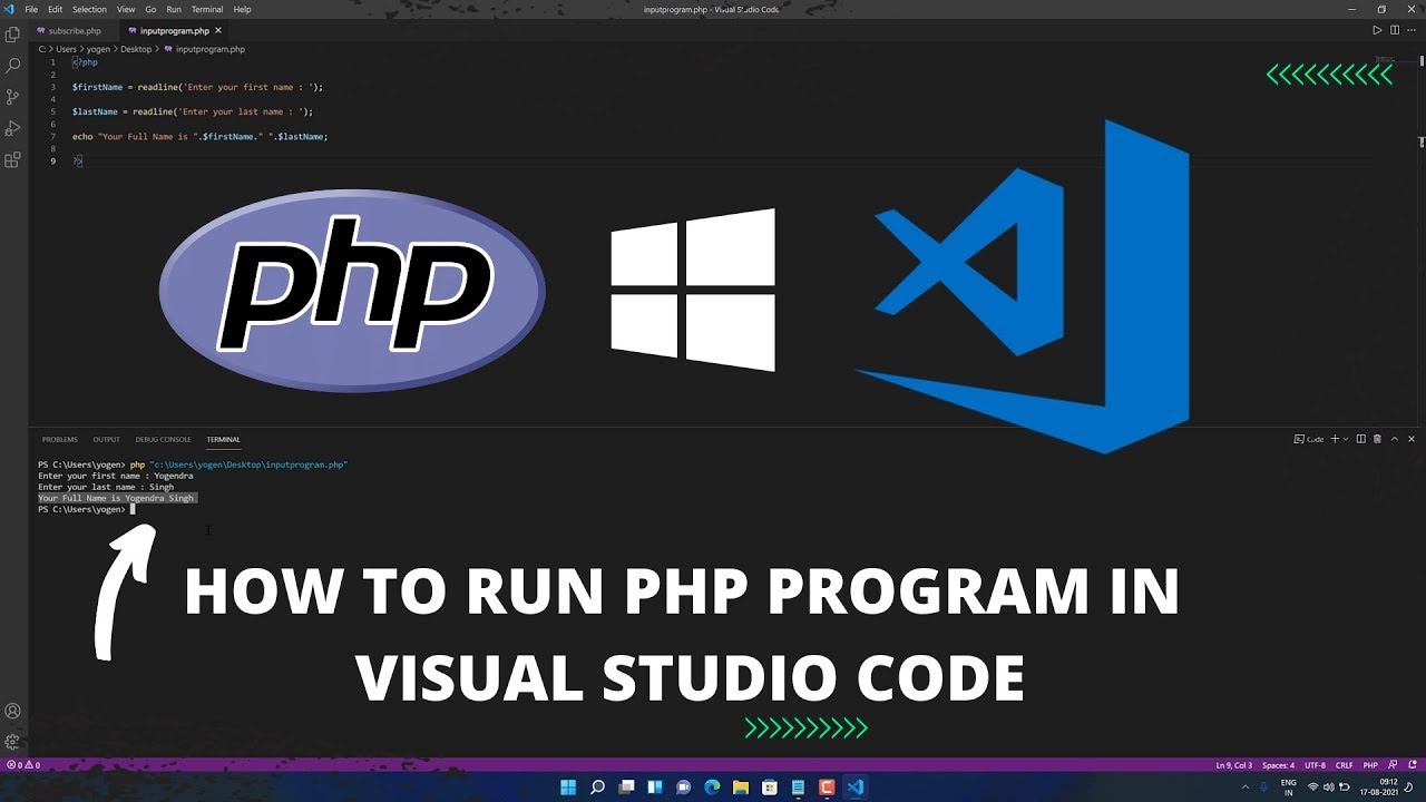 How to run PHP on Visual Studio Code- 2022