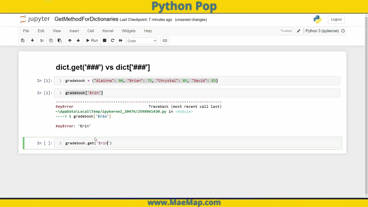 Python Pop:  Get Method for Dictionaries