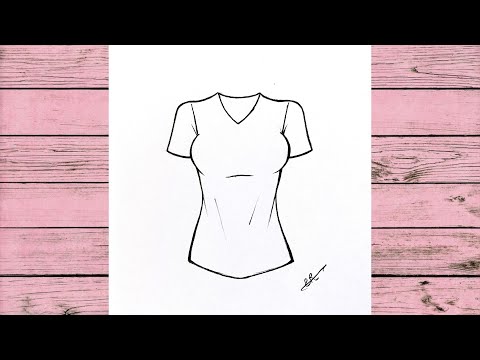 Girl's T-shirt Drawing || How To Draw A T-Shirt || Drawing For Girls - For Beginners