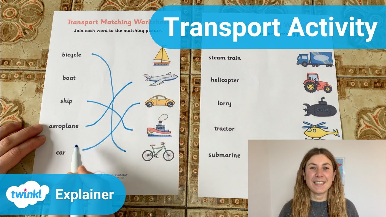 Twinkl KS1 | Transport Word and Picture Matching Activity