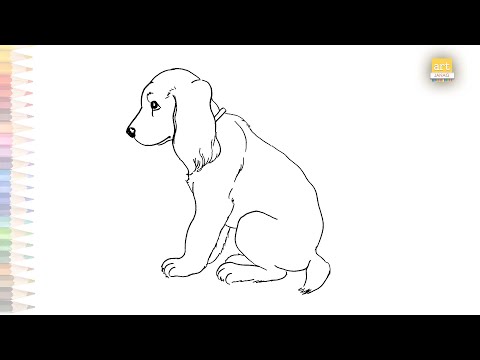 Spaniel dog outline drawing | How to draw Spaniel dog step by step | dog drawing tutorials | #art