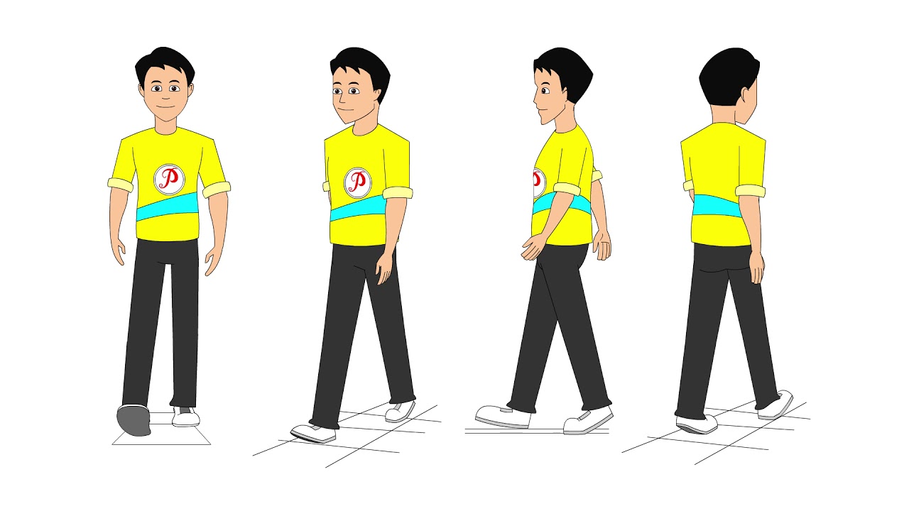 Ch Walk Cycle 2D animation