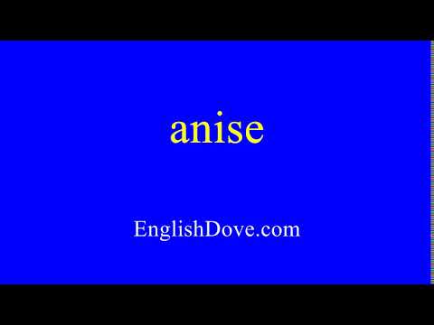 How to pronounce anise in American English.