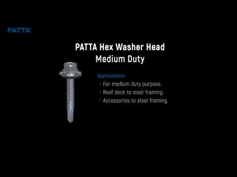 PATTA Hex Washer Head Medium duty / برغي سداسي واشر متوسط