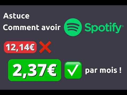Spotify pas cher (astuce rapide) 2,37€ par mois 😮
