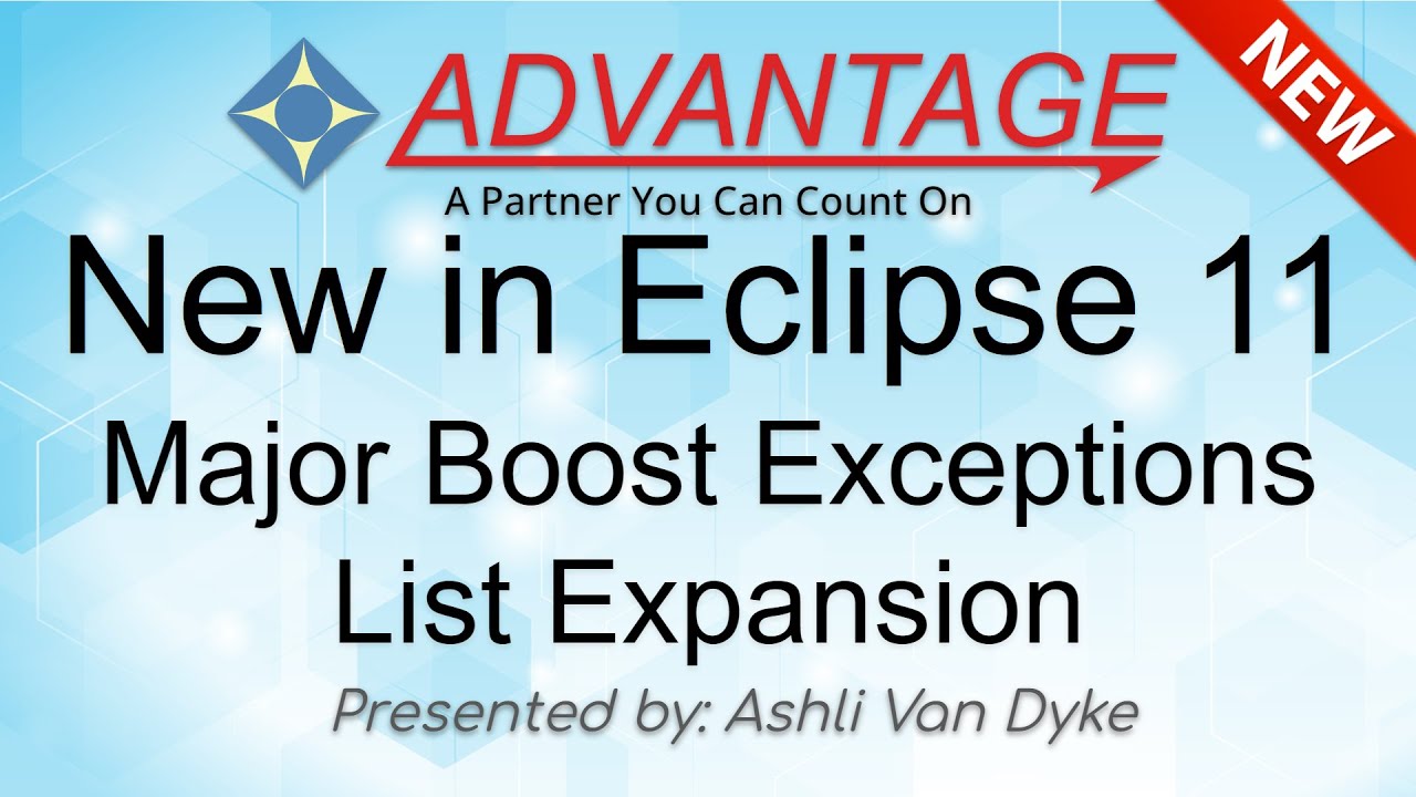New in Eclipse 11: Major Boost Exceptions List Expansion