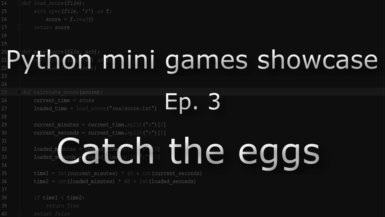 Python mini games showcase Ep. 3 - Catch the eggs - console game (with source code)
