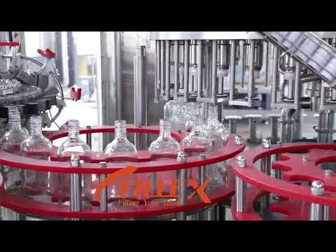 6000bph glass bottle liquior filling machine with ROPP cap