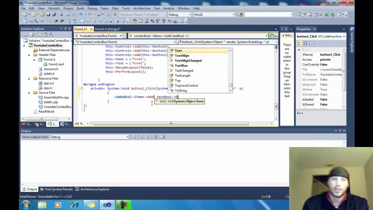 Visual CLI C++ ComboBox Tutorial