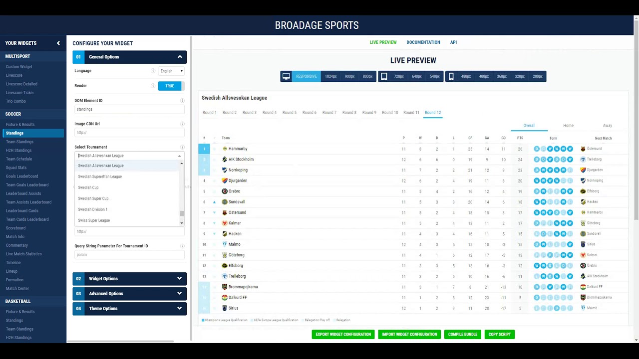 Broadage Sports Widgets: Tutorial - How to Setup your Widget?
